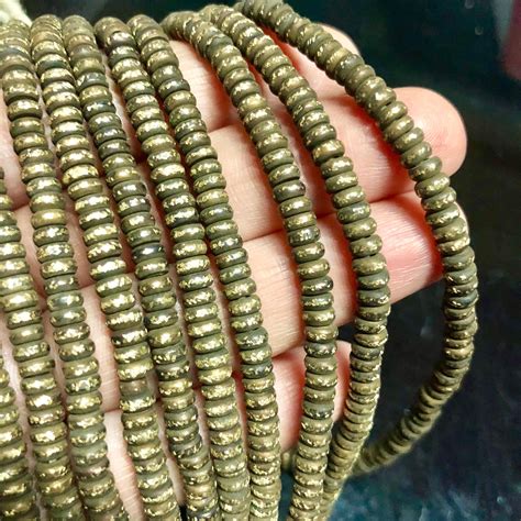 Brass Oxide Donut Beads Brass Donut Beads 24 Inch Full Strand