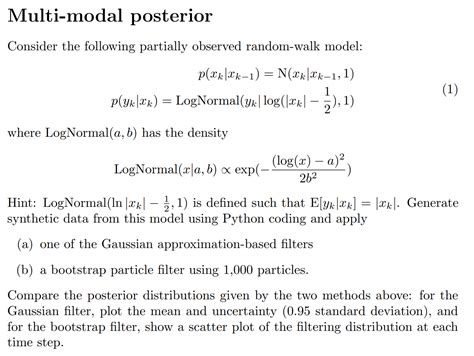Multi Modal Posteriorconsider The Following Partially