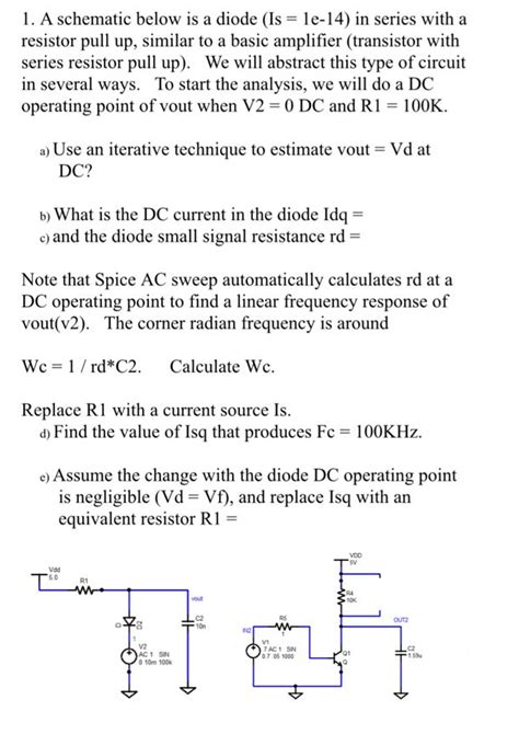 Solved A Schematic Below Is A Diode Is E In Series Chegg Com