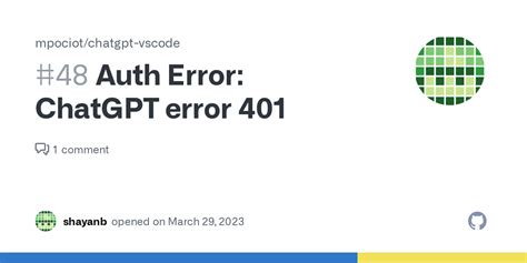 Auth Error ChatGPT Error Issue Mpociot Chatgpt Vscode GitHub