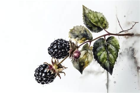 Premium Photo A Close Up Of A Blackberry Plant With Leaves And The Word Blackberry On It