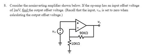 Solved Consider The Noninverting Amplifier Shown Below If