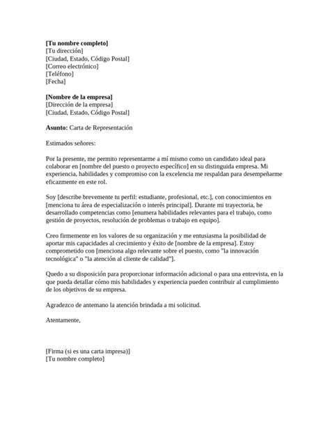 Carta De Representacion Pdf