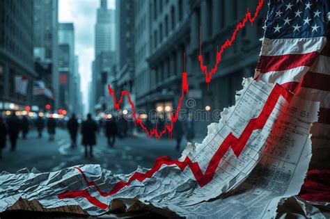 The Collapse Of The American Economy The Concept Of Economic Development Stock Illustration
