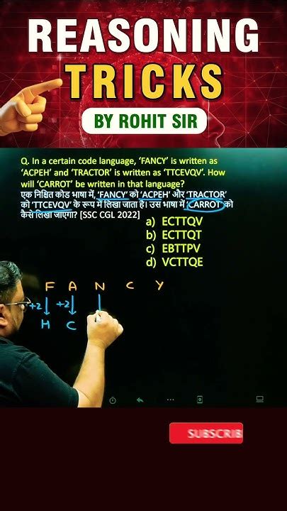 🔥coding decoding reasoning by rohit sir shorts ssc cgl2024