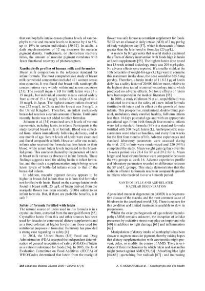 That Xanthophylls Intake