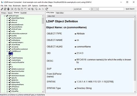 Ldapviewer Help Schema Dit Window