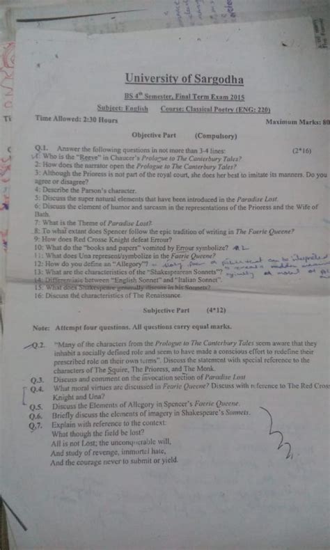 Bs English 4 And Bs English 5 Notes University Of Sargodha Bs 4th