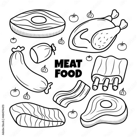 Meat Coloring Pages