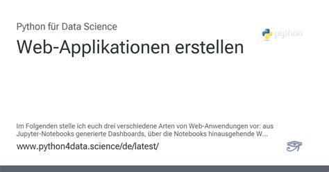 Web Applikationen Erstellen Python Für Data Science