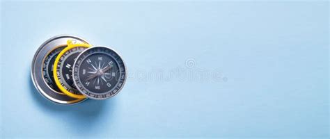 Three Compass On The Blue Background Stock Image Image Of Orientation