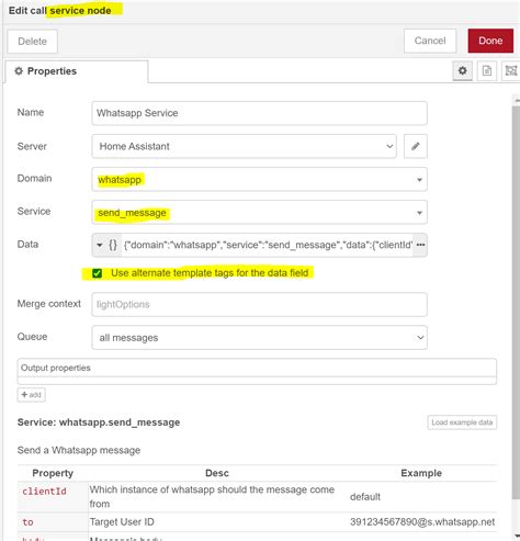 Getting New Lines To Display In Messages From Call Service Node For WhatsApp Node RED Home