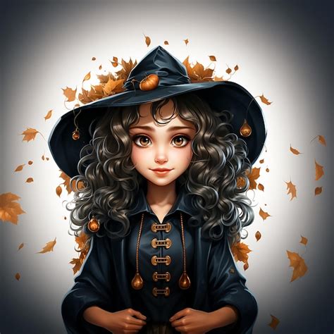 Premium Ai Image Cute Witch Clipart
