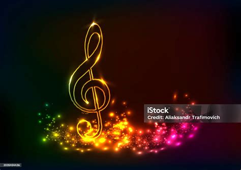 고음 음자리표 네온 음악 음표 벡터 일러스트 레이 션입니다 음악에 대한 스톡 벡터 아트 및 기타 이미지 음악 Classical Concert 개념 Istock