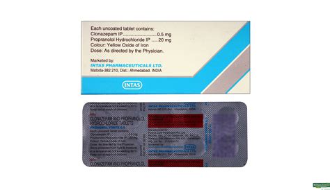 Buy Provanol Forte 05mg 10 Tablets Online At Best Prices Wellness