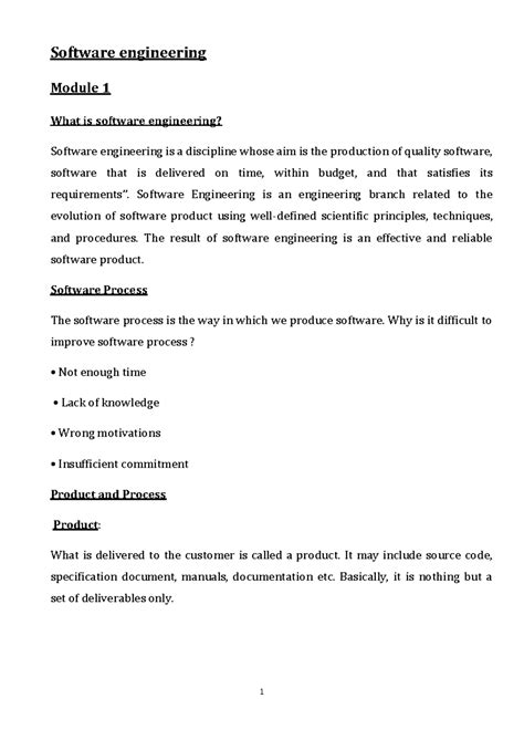 Sdlc Lecture Notes On Software Development Life Cyclemodule 1 Software Engineering Module 1