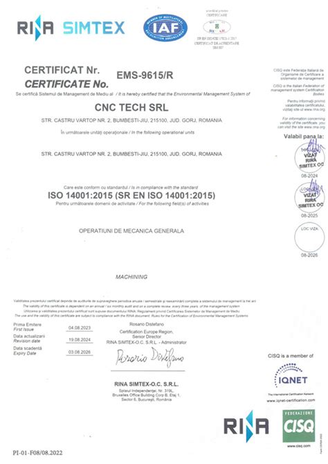 Certificat Iso 14001 2015 Cnc Rina Simtex 2024 Exp 08 Cnc Tech