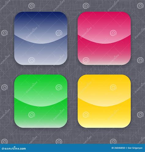 Glossy Colorful App Icon Templates Stock Vector Illustration Of Grey Gray