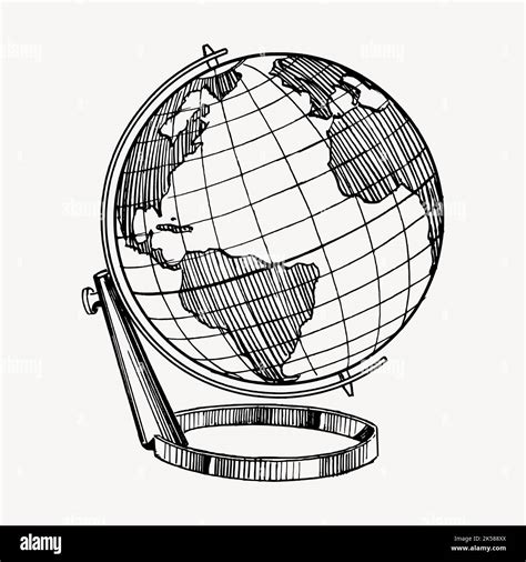 World Globe Clipart Black White