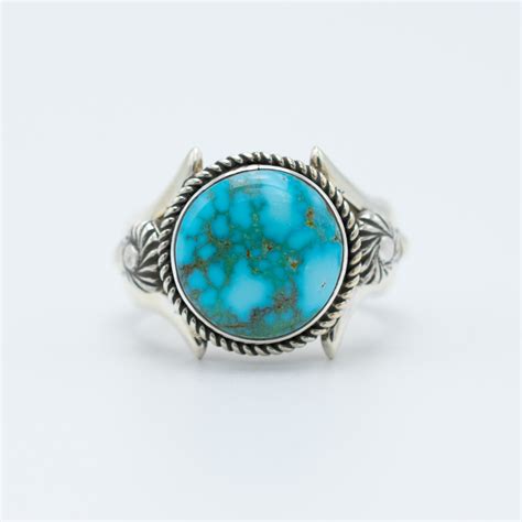 Kingman Turquoise Ring Silver Sun