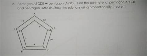 solved 3 pentagon abcde pentagon lmnop find the perimeter of