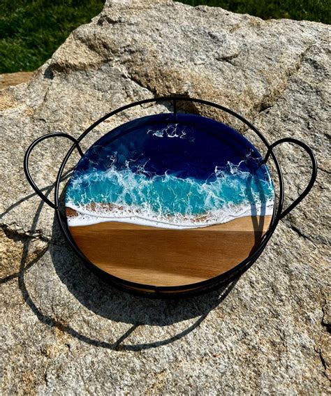 Ocean Lazy Susan Ocean Resin Art Home Decor Ocean Wedding T Engagement Item Resin Ocean