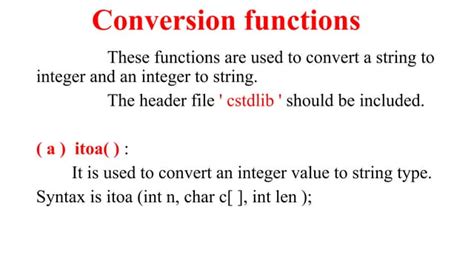 Functionsconversion Functions In Cpp Pptx