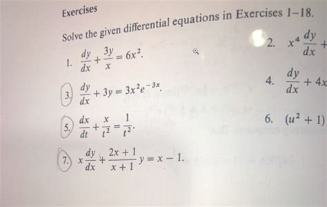 Solved Solve The Given Differential Equations In Exercises