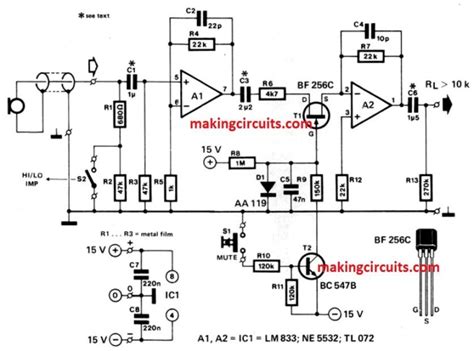 Microphone Amplifier Circuit Op Amp Circuit Diagram