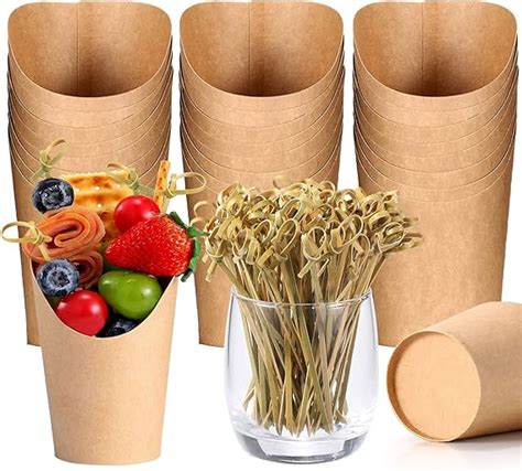 Charcuterie Cups With Cocktail Picks 12 Oz Paper Appetizer Cups 24 Pcs