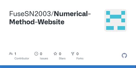 GitHub FuseSN Numerical Method Website