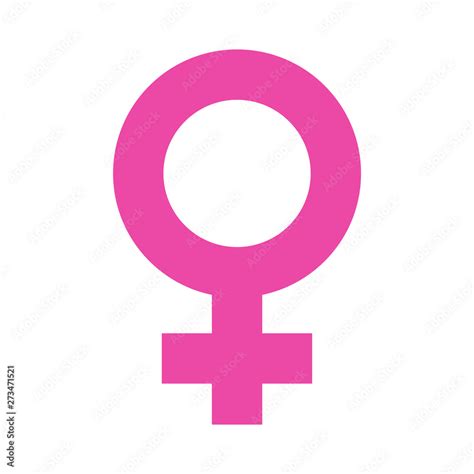 Female Symbol In Simple Outline Pink Color Design Female Sexual Orientation Vector Gender Sign