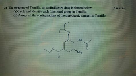 Solved The structure of Tamiflu, an antiinfluenza drug is | Chegg.com