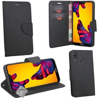 Sur Housse Etui Coque Pochette Portefeuille Pour Huawei P Lite Avec Verre Trempe Noir