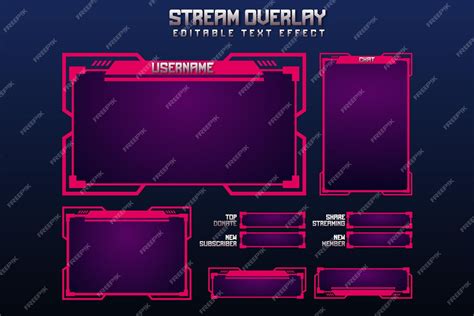 스트리밍 오버레이 Twitch 게임 무료 벡터