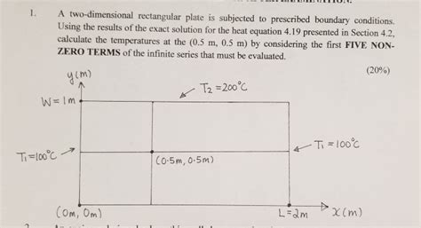 Solved A Two Dimensional Rectangular Using The Results Of Chegg