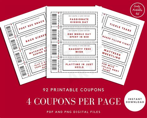 Sex Coupons Printable Naughty Voucher Book For Him Etsy