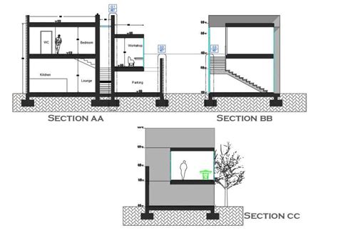 Detail Sectional Block Of Housing Unit Autocad File