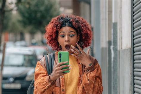 Woman Street Mobile Phone Stock Image Image Of Girl 262642913
