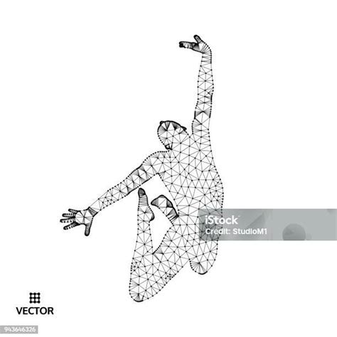 리더십 개념입니다 뛰어 오르는 남자 스포츠 챔피언의 상징 벡터 일러스트입니다 3차원 형태에 대한 스톡 벡터 아트 및 기타 이미지