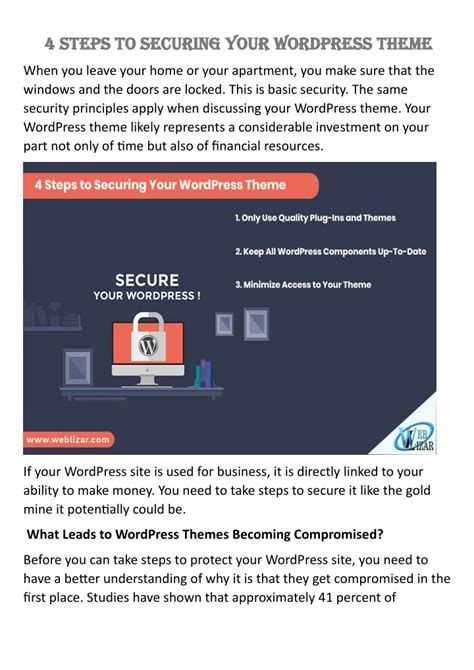 Ppt 4 Steps To Securing Your Wordpress Theme Powerpoint Presentation Id 13854967