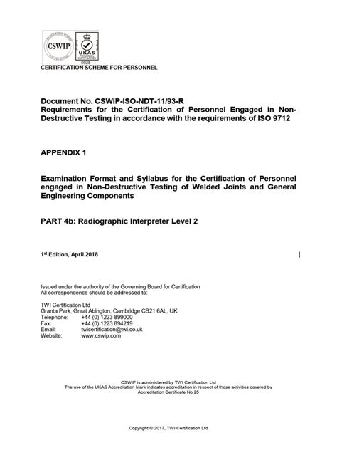 Appendix 1 Part 4b Radiographic Interpreter 1st Edition April 2018 Pdf