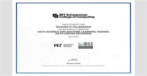 Ragunath Rajendran On Linkedin Ragunath Rajendran Successfully Completed Mit Idss Dsml Intl Program
