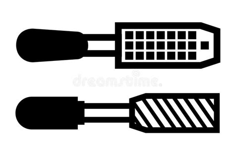 Chisel Simple Set Vector Icon Silhouette And Outline Stock Vector