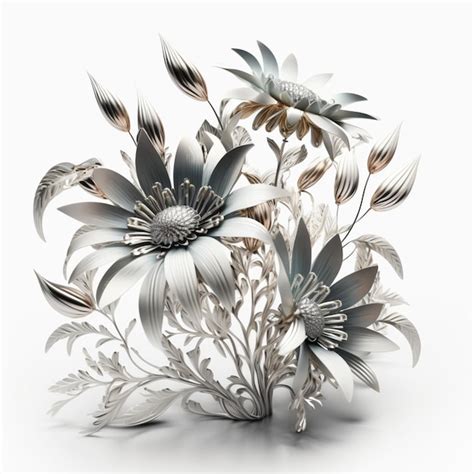 Premium Photo Silver Flowers