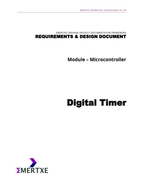 Digital Timer 1 Pdf Timer Computer Engineering