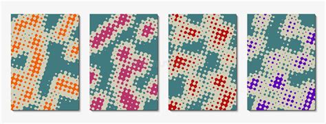 Set Of Cover Templates With Halftone Effect Stock Vector Illustration Of Modern Cutout