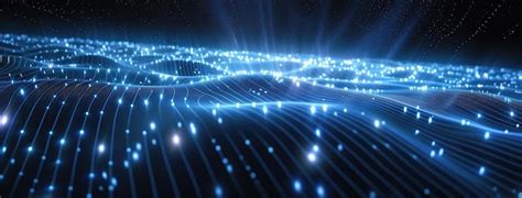 Premium Photo Abstract Blue Digital Waves Technology Background