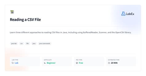 how to read a csv file in java labex