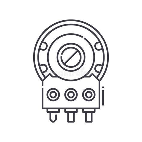 variable resistor icon linear isolated illustration thin line vector